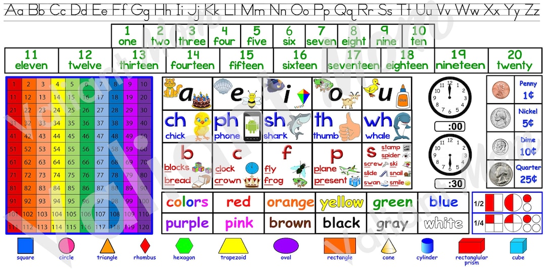 1st Grade Learning Helper - Printable/digital Download - Etsy
