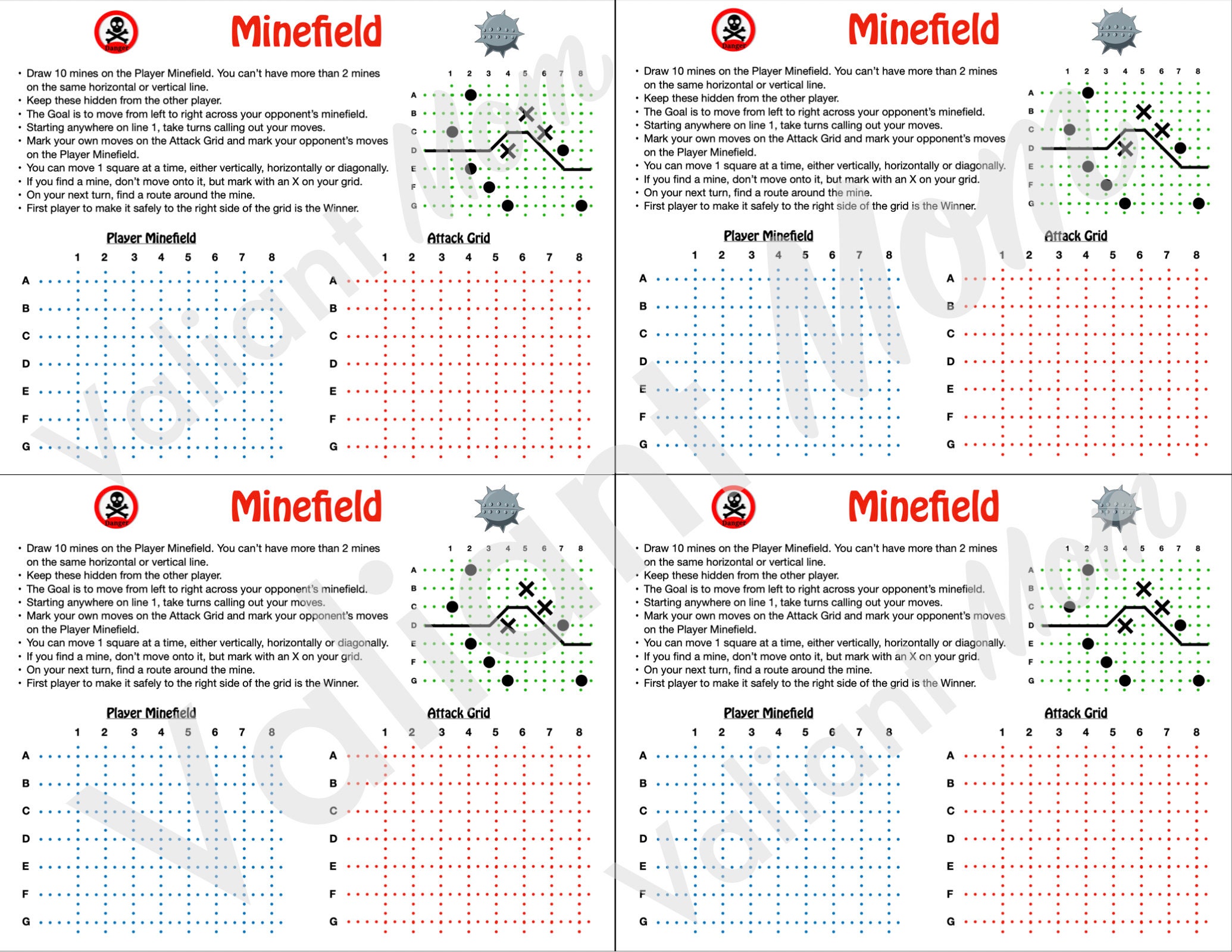4 Pencil Paper Games - Printable/digital Download - Etsy