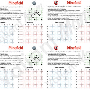 Minefield Game - Printable/digital Download for Kids & Road Trip ...