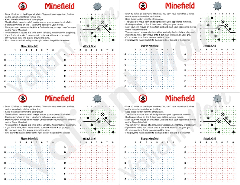 Minefield Game - Printable/digital Download for Kids & Road Trip ...