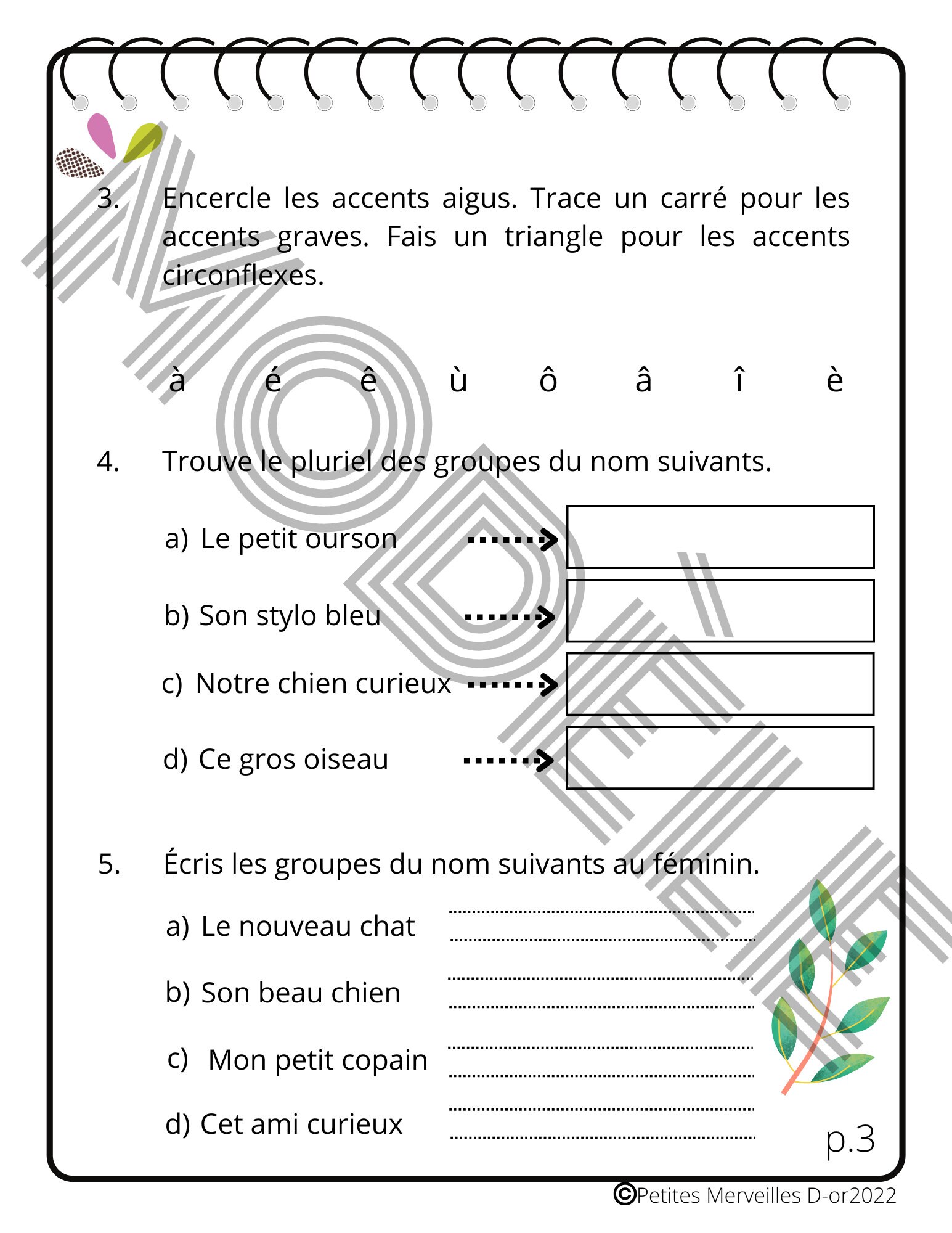 GRAMMAR REVISION Book Printable in French 1st and 2nd Year of ...