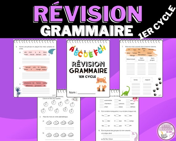 Cahier De RÉVISION GRAMMAIRE Imprimable En Français 1re Et - Etsy