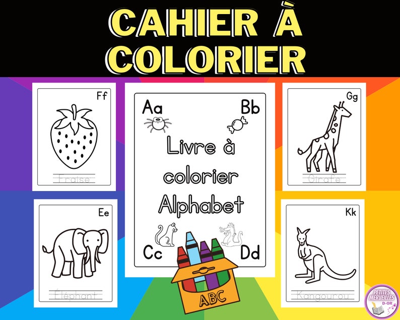 Cahier De Dessins ALPHABET Imprimable En Français Livre à - Etsy