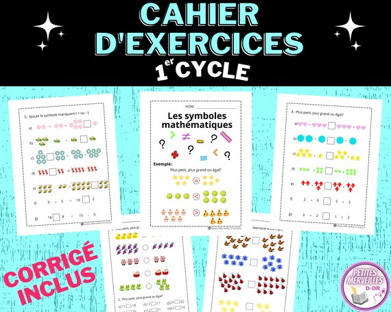 Les SYMBOLES MATHÉMATIQUES Cahier D'exercices 1er Cycle - Etsy