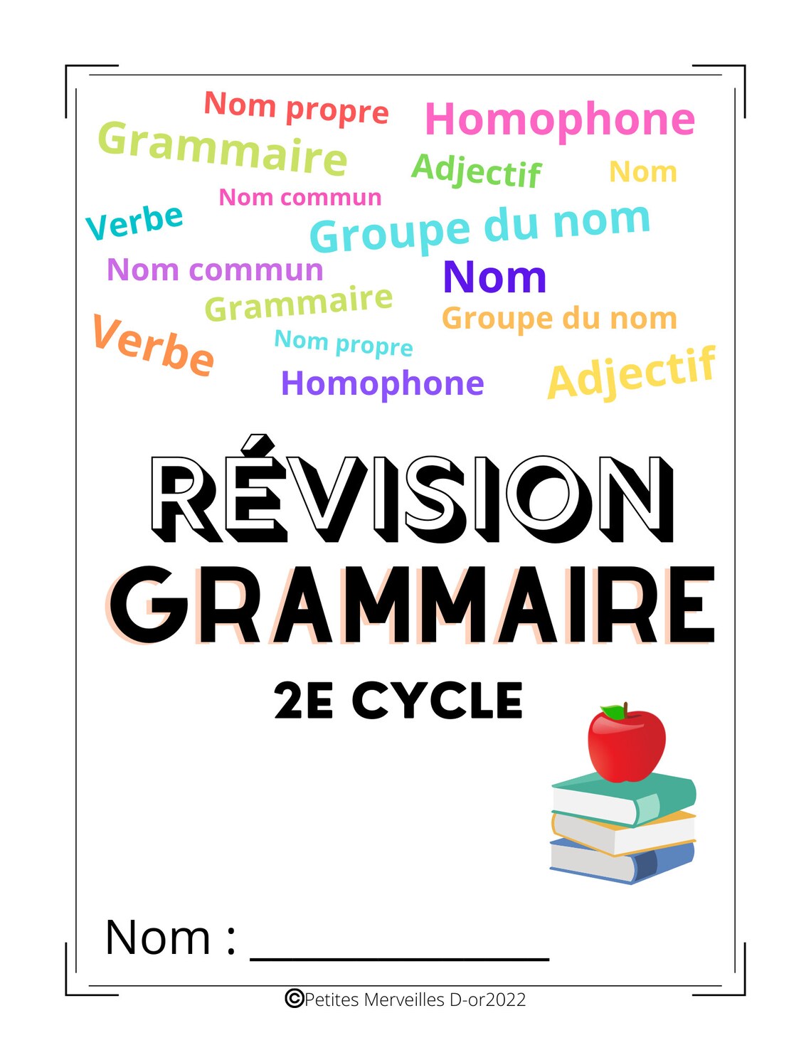 GRAMMAR REVISION Book Printable in French 3rd and 4th Year of Primary ...