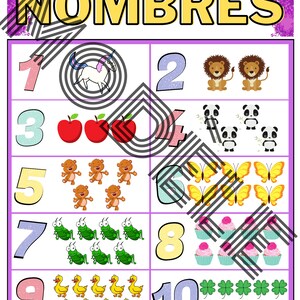 4 Printable Educational Posters for the Class COLORS-ALPHABET-NUMBERS ...