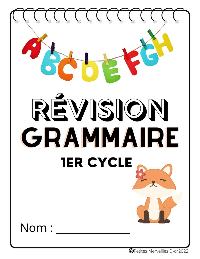 GRAMMAR REVISION Book Printable in French 1st and 2nd Year of ...