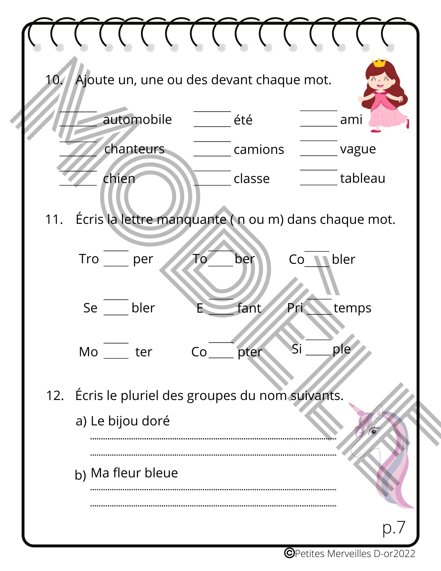 GRAMMAR REVISION Book Printable in French 1st and 2nd Year of ...