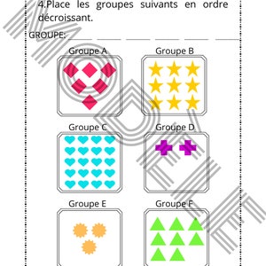 Workbook 1st Cycle Printable in French| Ascending and Descending Order ...