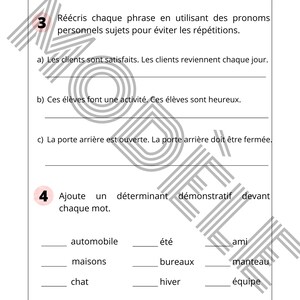 GRAMMAR REVISION Workbook Printable in French | 5th and 6th Year of ...