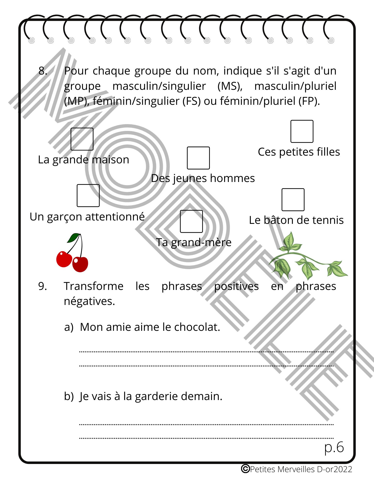 GRAMMAR REVISION Book Printable in French 1st and 2nd Year of ...