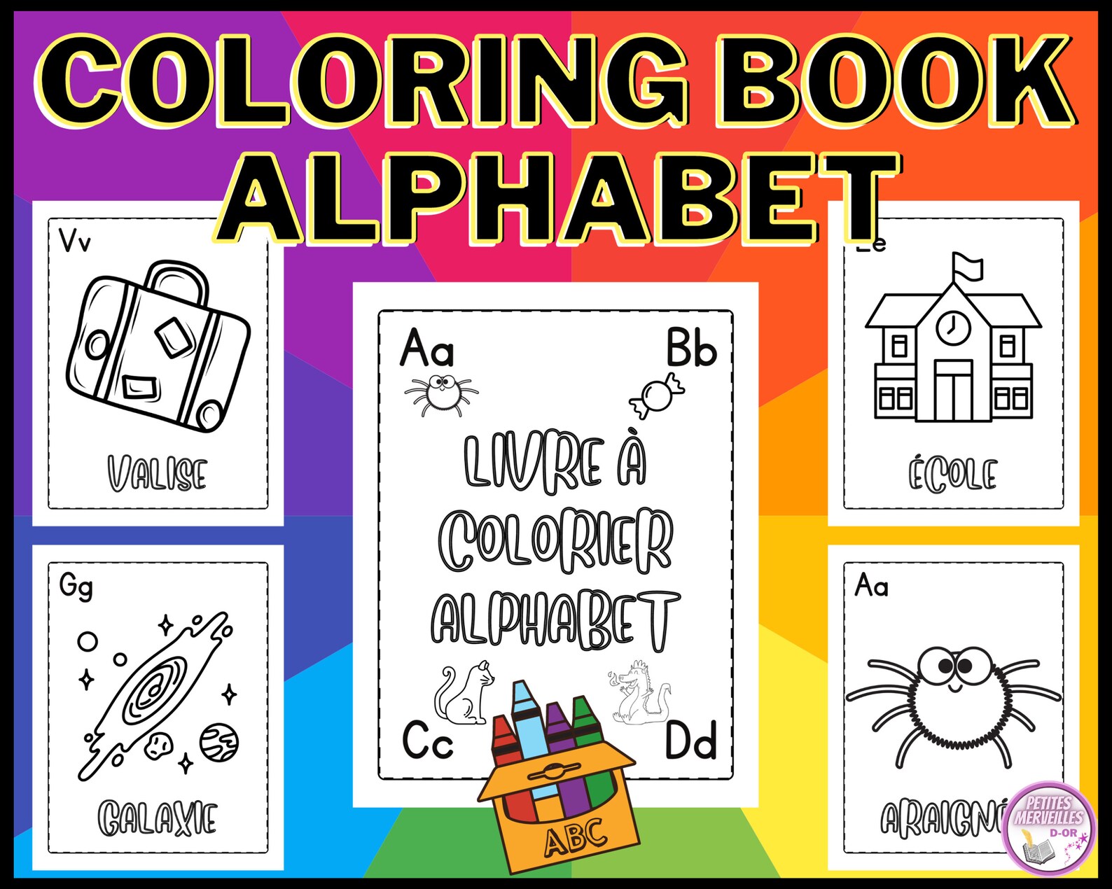 Printable ALPHABET Drawing Book in French Coloring Book Preschool and ...