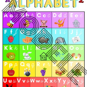 4 Printable Educational Posters for the Class COLORS-ALPHABET-NUMBERS ...