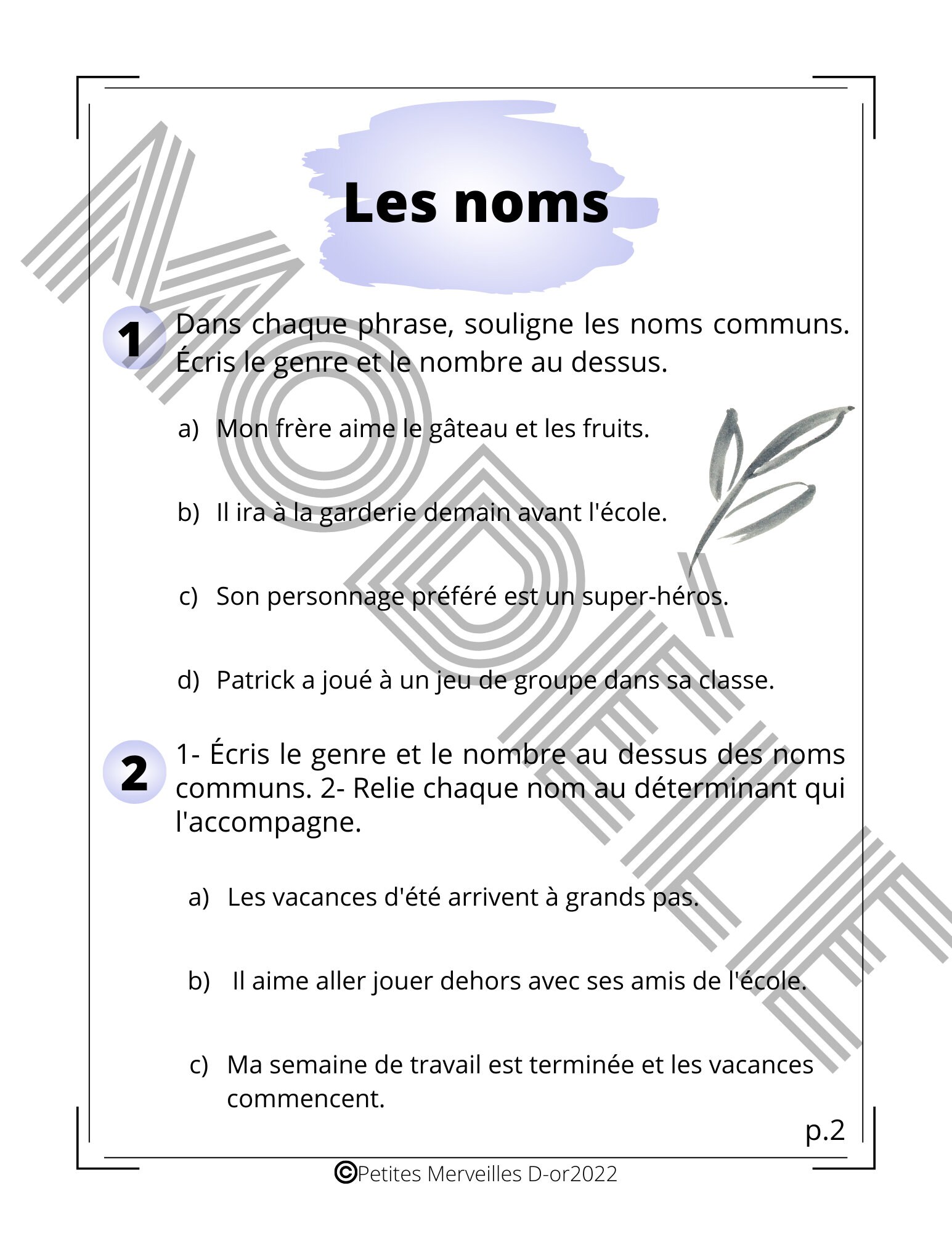 GRAMMAR REVISION Book Printable in French 3rd and 4th Year of Primary ...