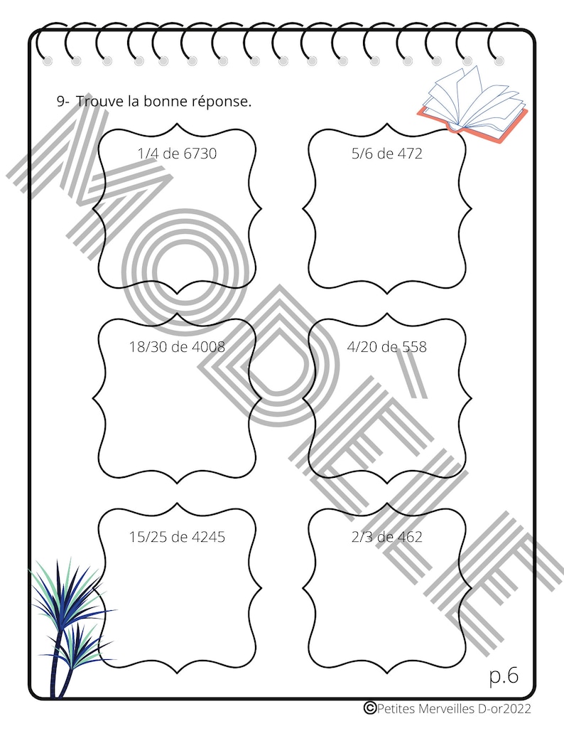MATHEMATICAL REVISION Book Printable in French | 5th and 6th Year of ...