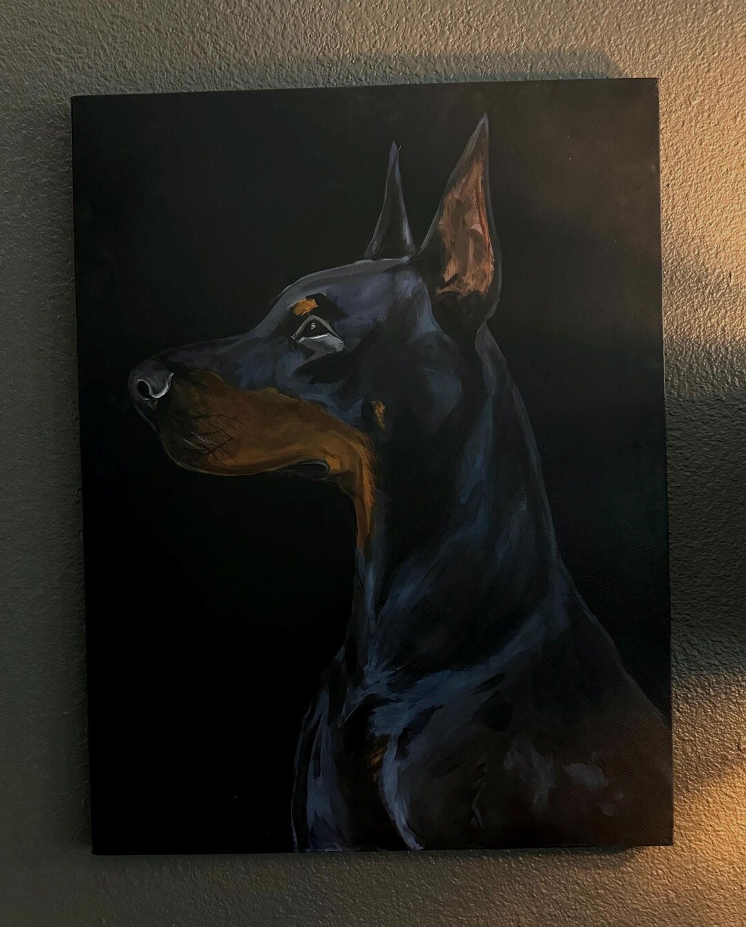 HADES Doberman Painting, Acrylic Art, Dog Art, Dog Portrait, Doberman ...