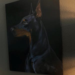 HADES Doberman Painting, Acrylic Art, Dog Art, Dog Portrait, Doberman ...
