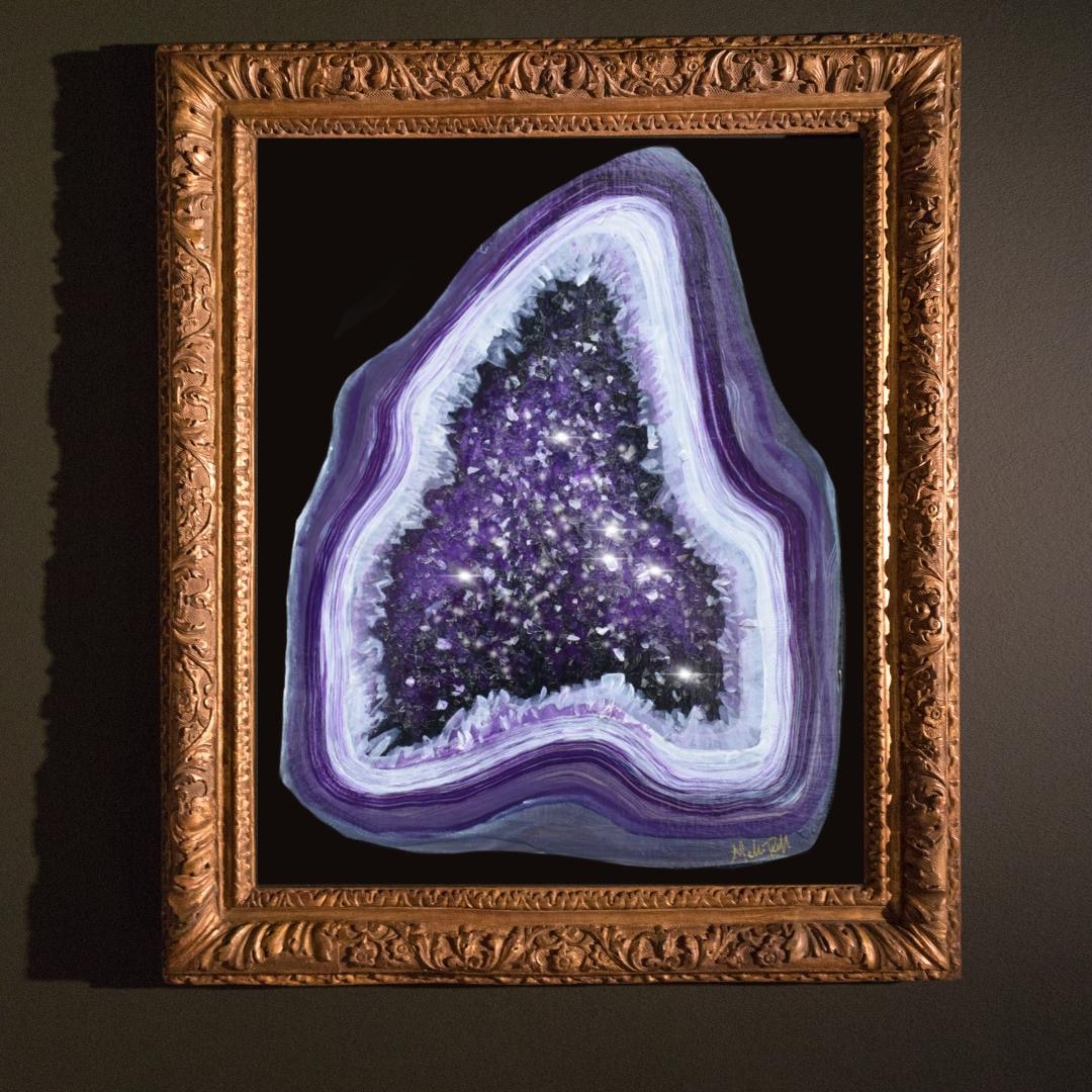 Amethyst Geode Art Print, Crystal Wall Decor, Geode Home Decor, Witchy ...