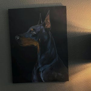 HADES Doberman Painting, Acrylic Art, Dog Art, Dog Portrait, Doberman ...