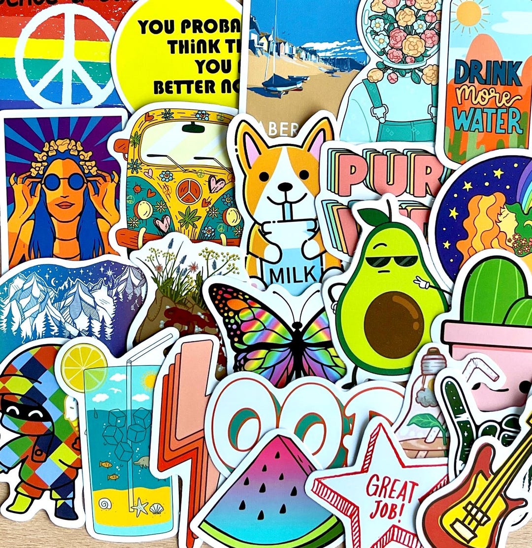Assorted Cute Kawaii Die Cut VSCO Stickers Sticker Bundle Laptop ...