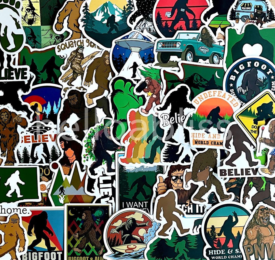 Sasquatch Bigfoot Die Cut VSCO Stickers Sticker Bundle Scrapbook Laptop ...