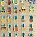Sticker Pack of 50 Cute Pineapples Fruits Die Cut VSCO Stickers ...
