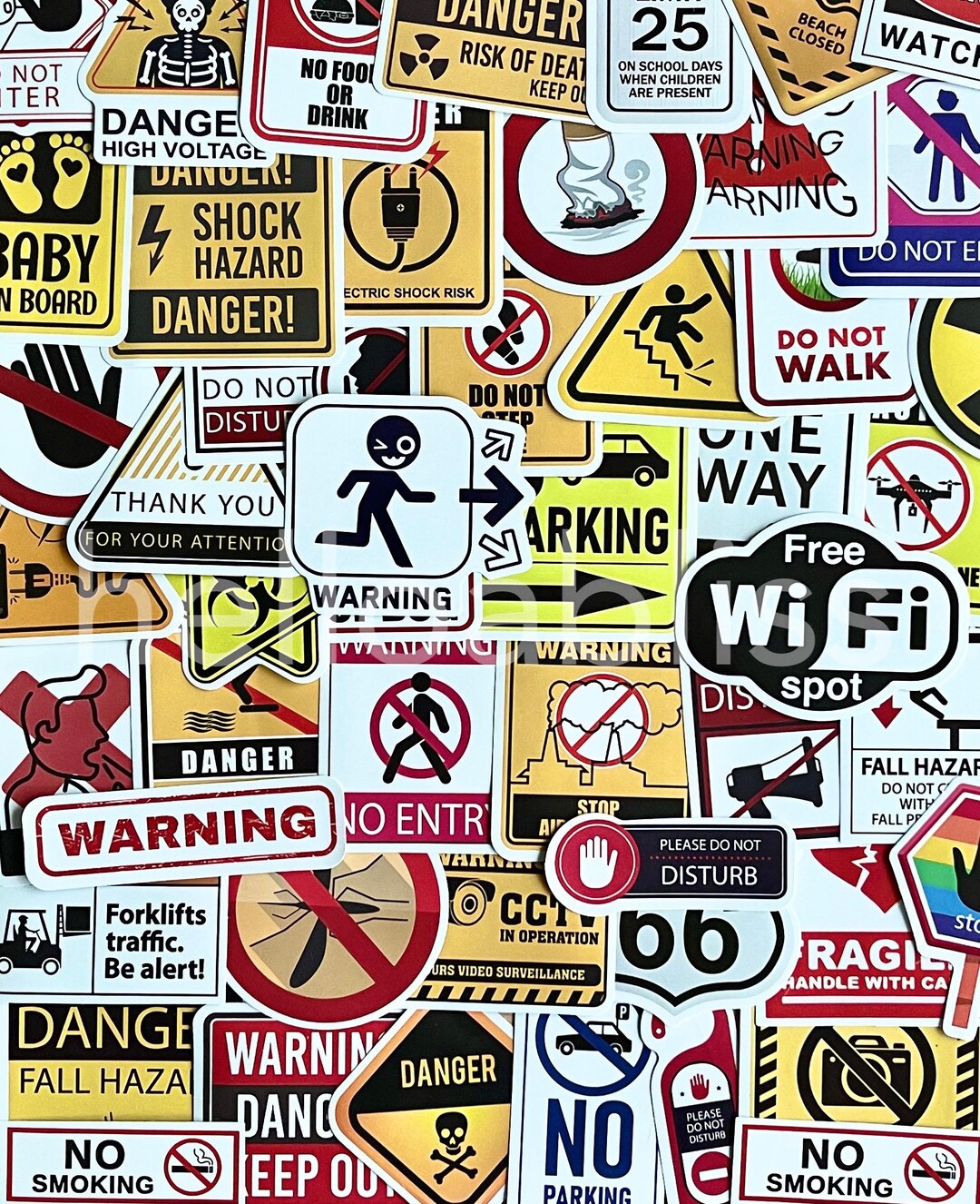 Warning Danger Safety Signs Stickers Road Signs Stickers Die Cut ...