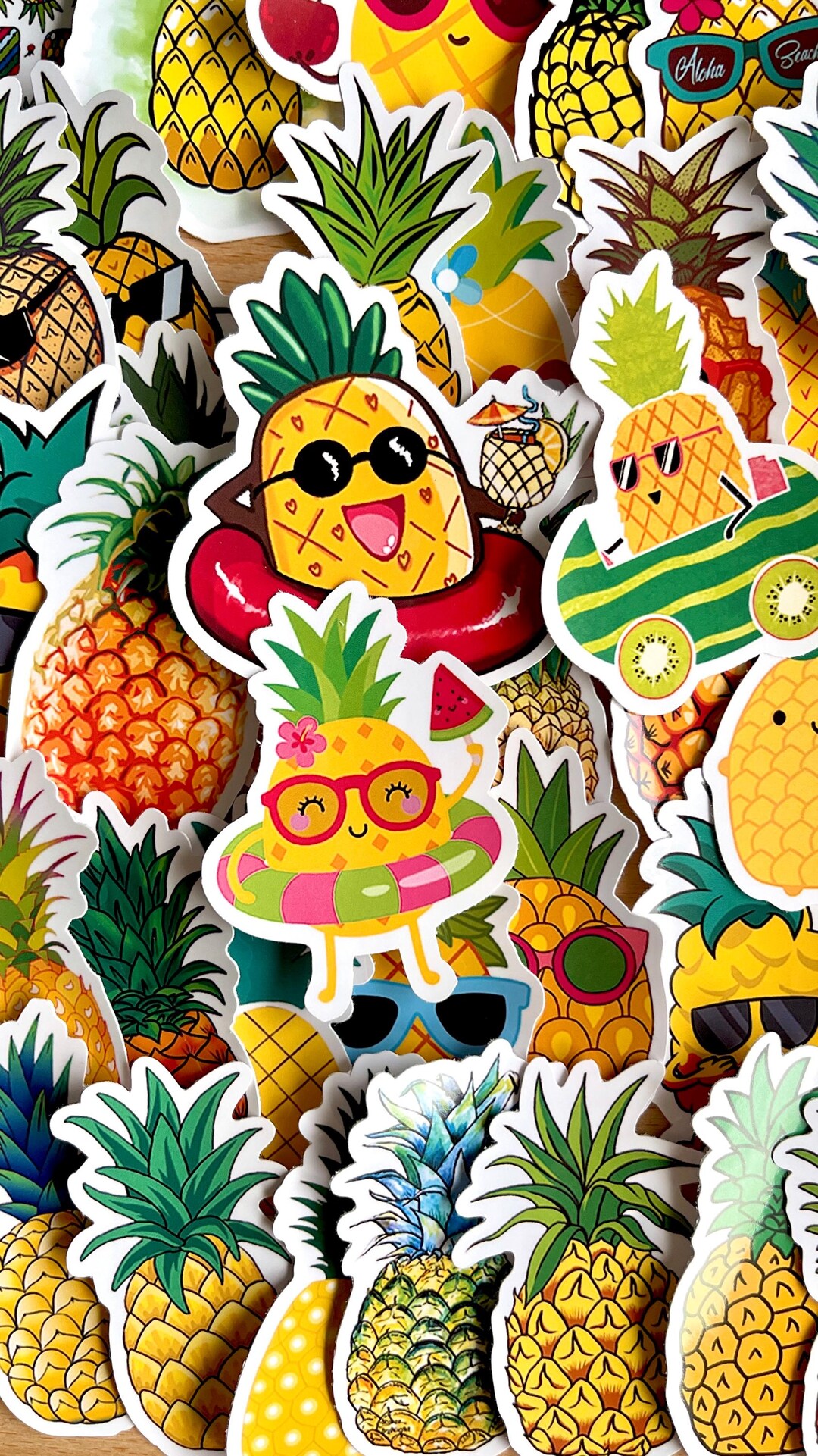 Sticker Pack of 50 Cute Pineapples Fruits Die Cut VSCO Stickers ...