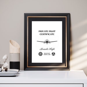 Customizable Private Pilot Certificate – Aviation Gift (digital ...