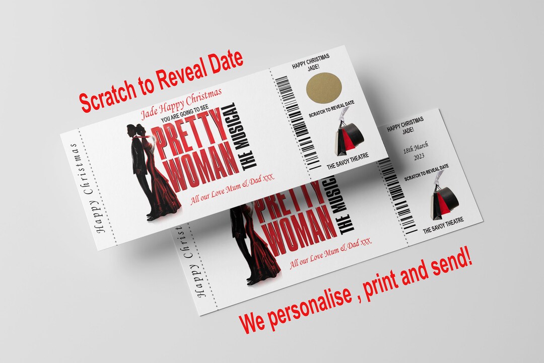 Surprise Trip Ticket pretty Woman Musical Scratch Reveal Play ...