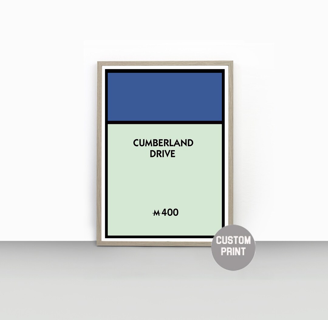 Personalised Monopoly Board Property Print New Home Gift - Etsy UK