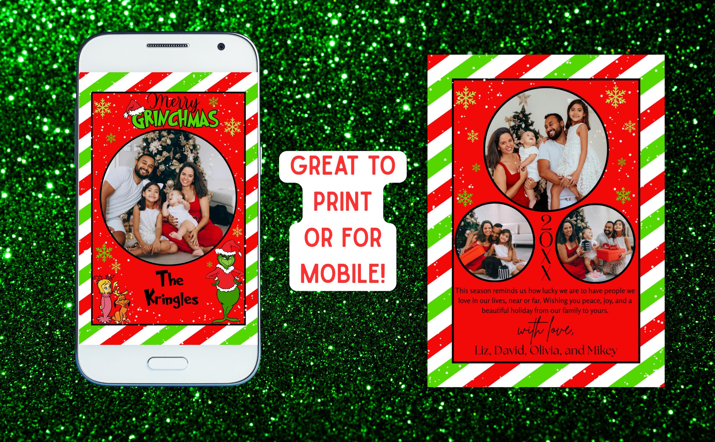 Grinch Grinchmas Christmas Photo Card | Editable Canva Template - Etsy
