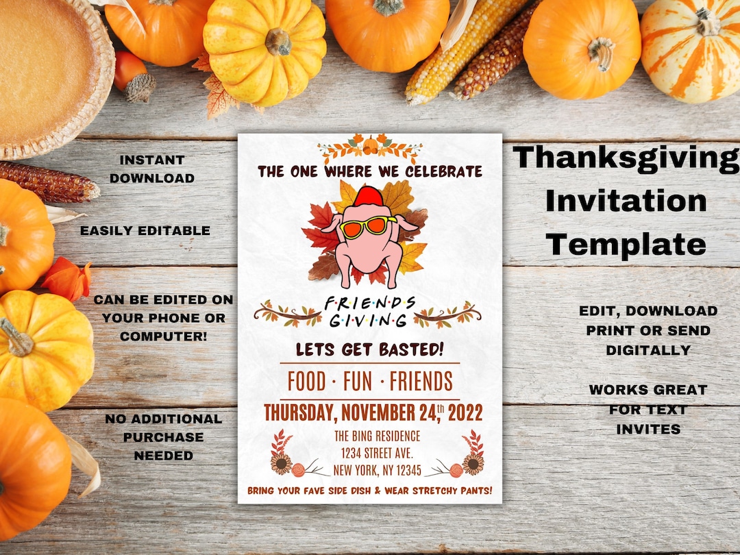 Friends Tv Show-themed Friendsgiving Invitation DIGITAL DOWNLOAD ...