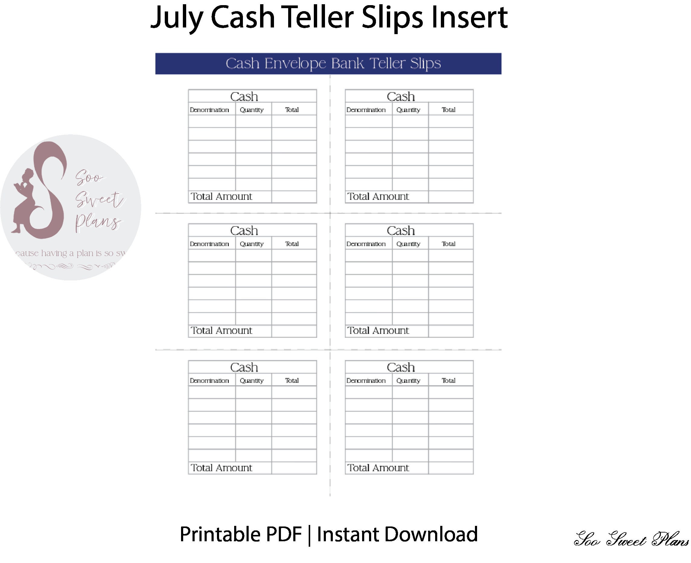 July Budget Bundle Printable Insert-sunday Start-blue Blooming-5 Weeks ...