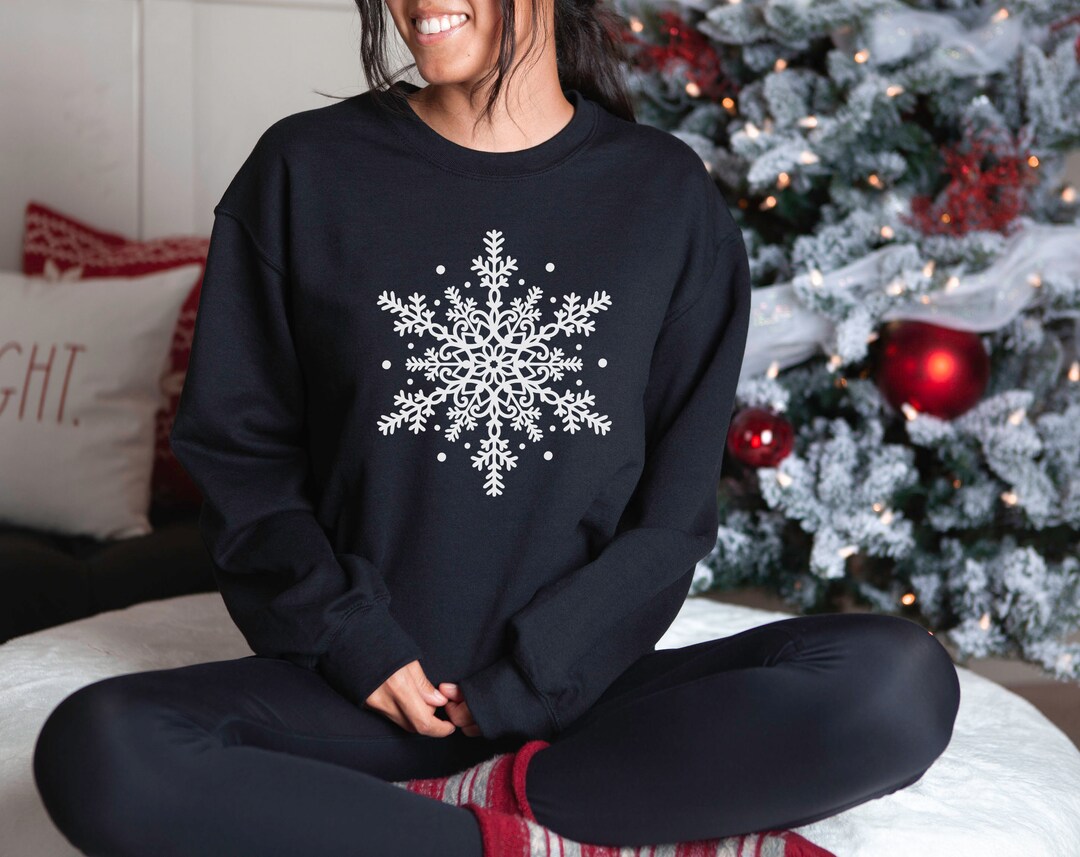 Snowflake Sweatshirt, Christmas Sweatshirt, Christmas Crewneck, Winter ...