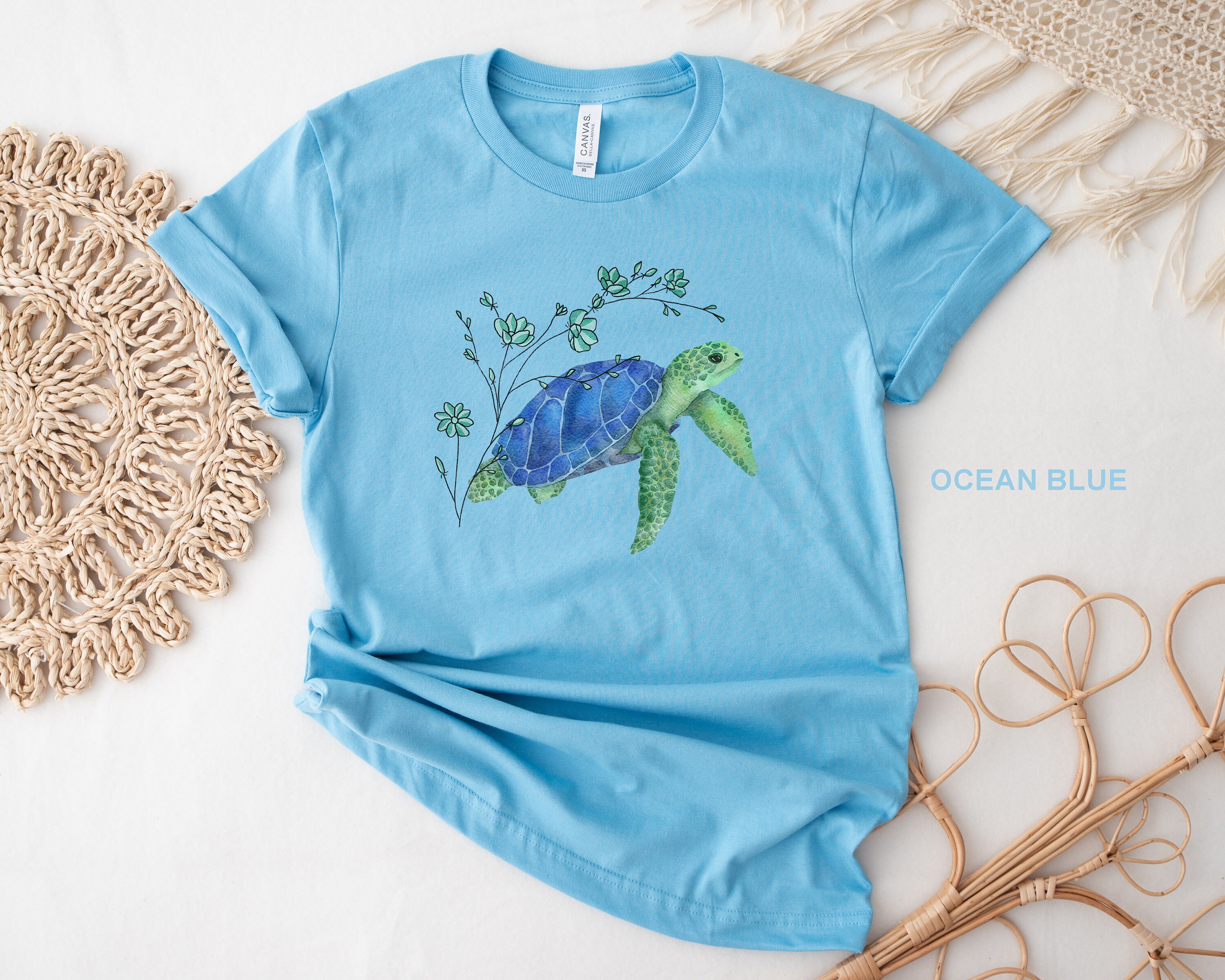 Turtle Shirt Ocean Tshirt Cute Sea Turtle Shirt Beach Tee - Etsy