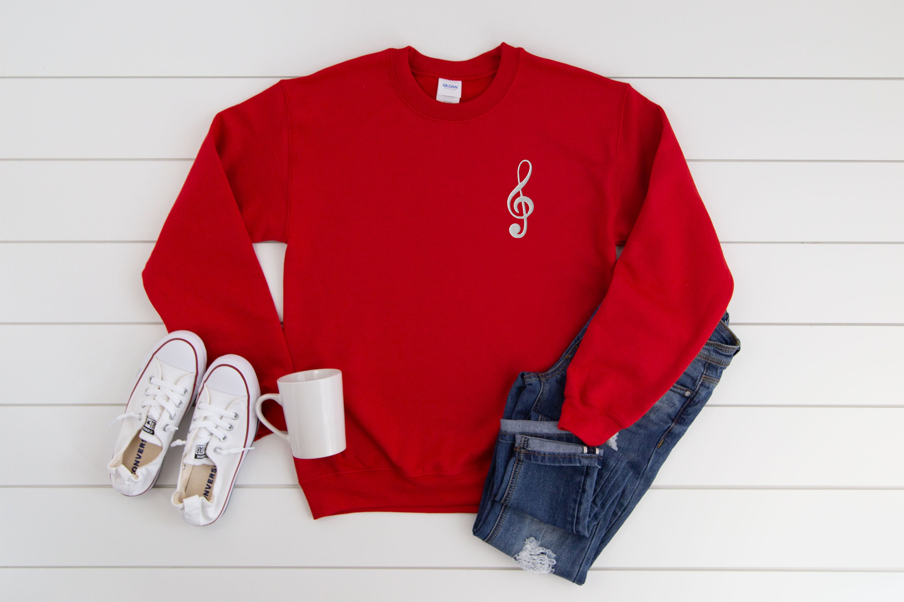 EMBROIDERED Treble Clef, Gift for Music Lover, Music Teacher Gift, Band ...