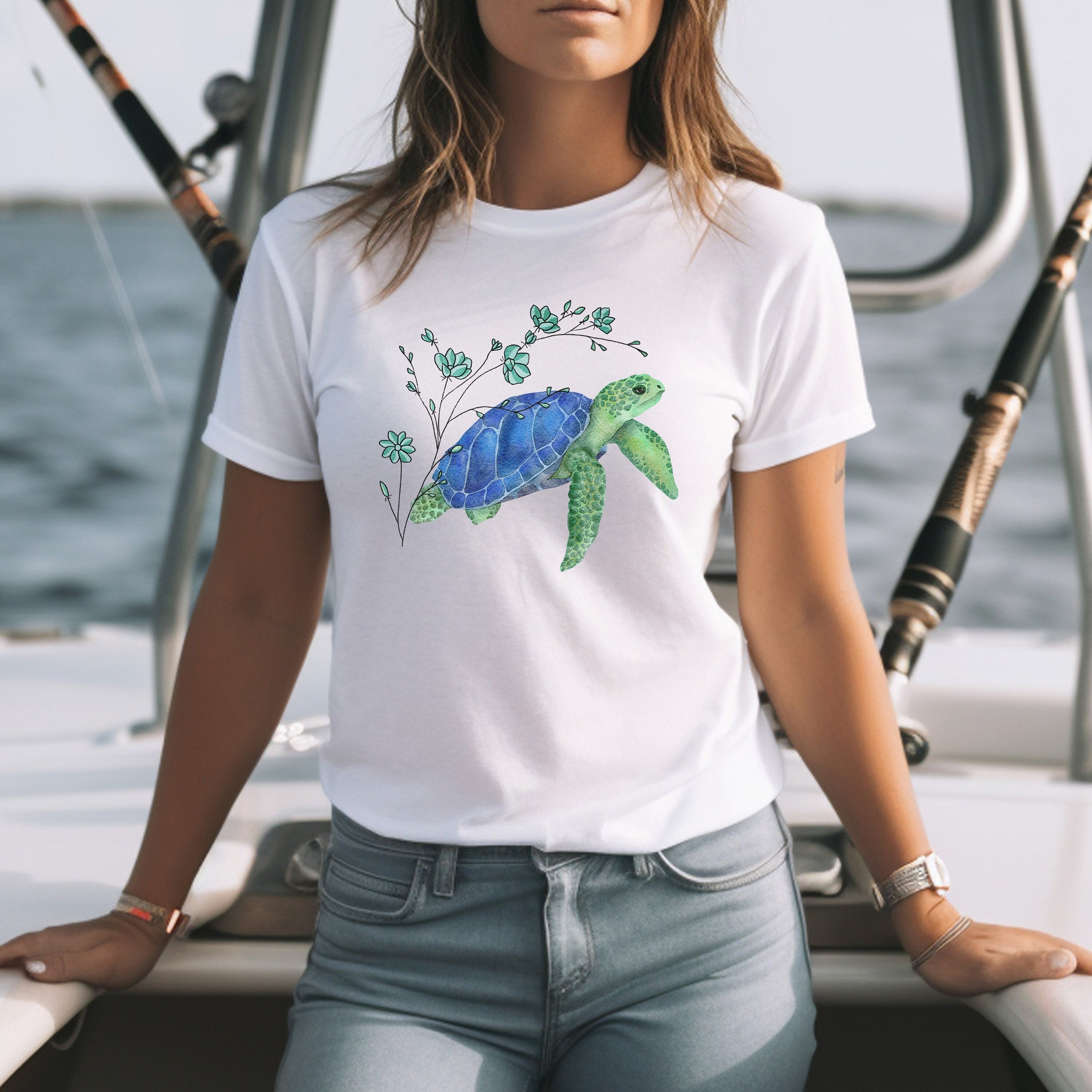 Turtle Shirt Ocean Tshirt Cute Sea Turtle Shirt Beach Tee - Etsy