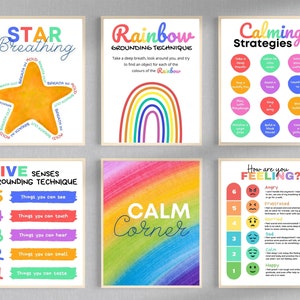 Calming Corner Set of 3 Strategy Posters, Feelings Chart, School ...