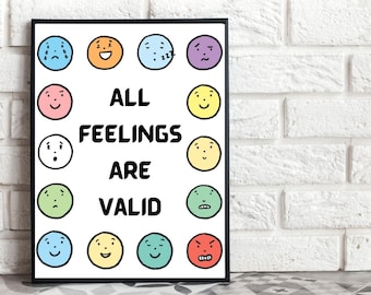 Feelings Chart Calming Corner Classroom Decor Emotions | Etsy