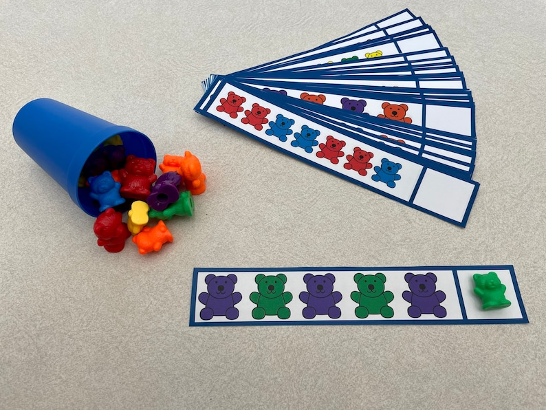 Teddy Bears Pattern Activity Rainbow Bear Counters Preschool - Etsy