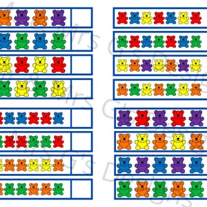 Teddy Bears Pattern Activity, Rainbow Bear Counters, Preschool Math ...