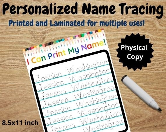 Custom Name Tracing Worksheet Handwriting Practice Sheet - Etsy Canada