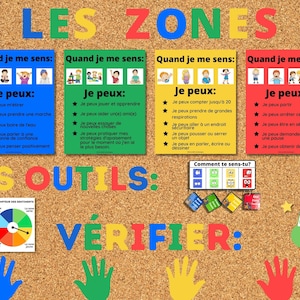 FRENCH Self-regulation Zones Bulletin Board, Calming Corner Tools ...