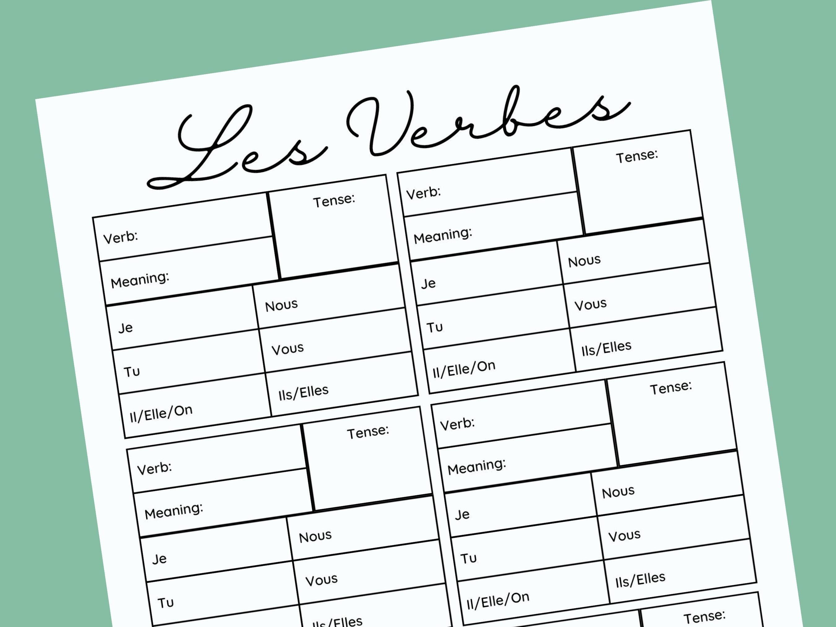Verb Conjugation Worksheet