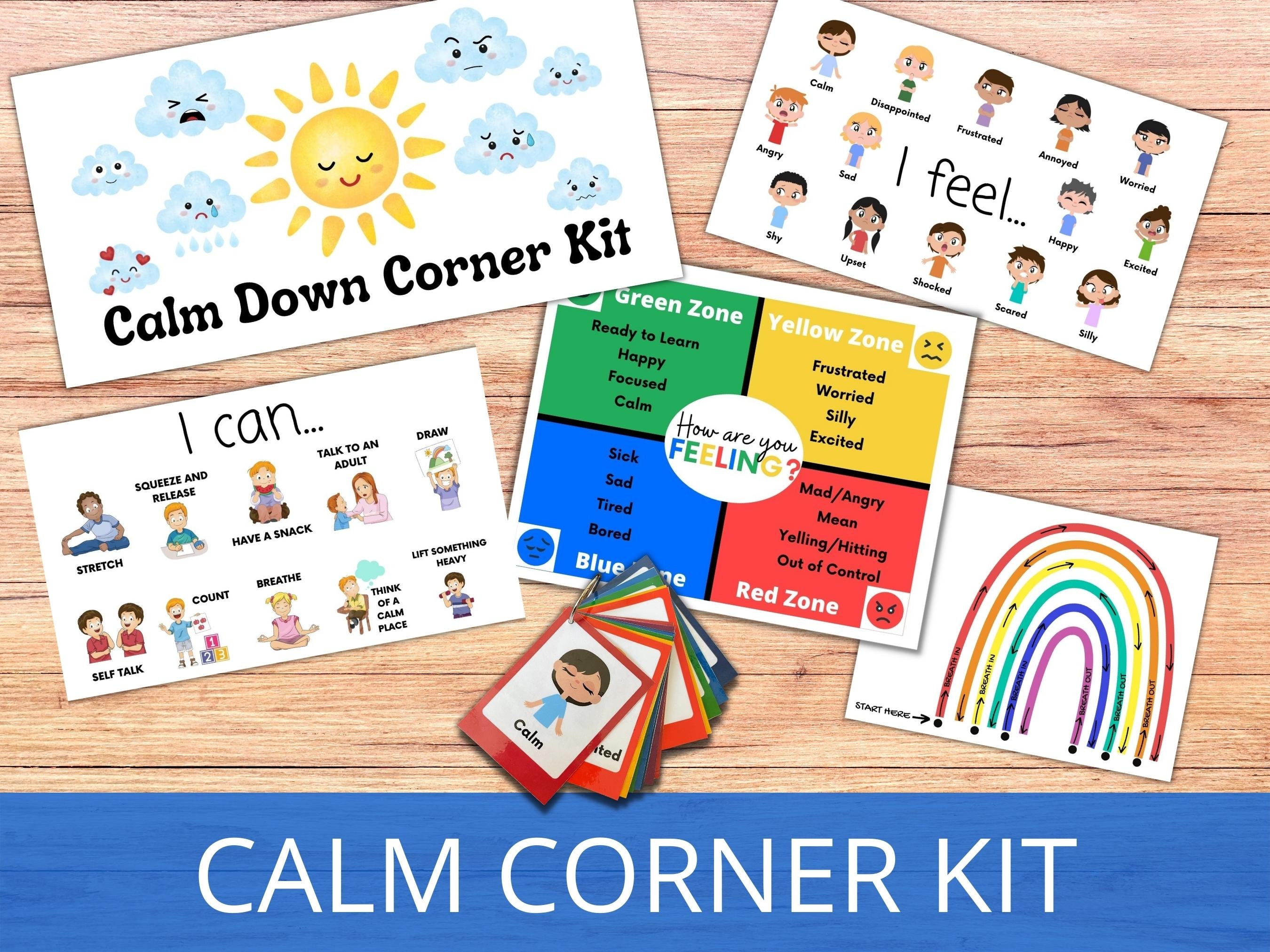 Self-regulation Zones Posters, Feelings Chart for Kids, Calming Corner ...
