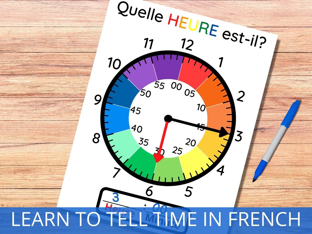 FRENCH Learn to Tell Time Telling Time France Classroom - Etsy