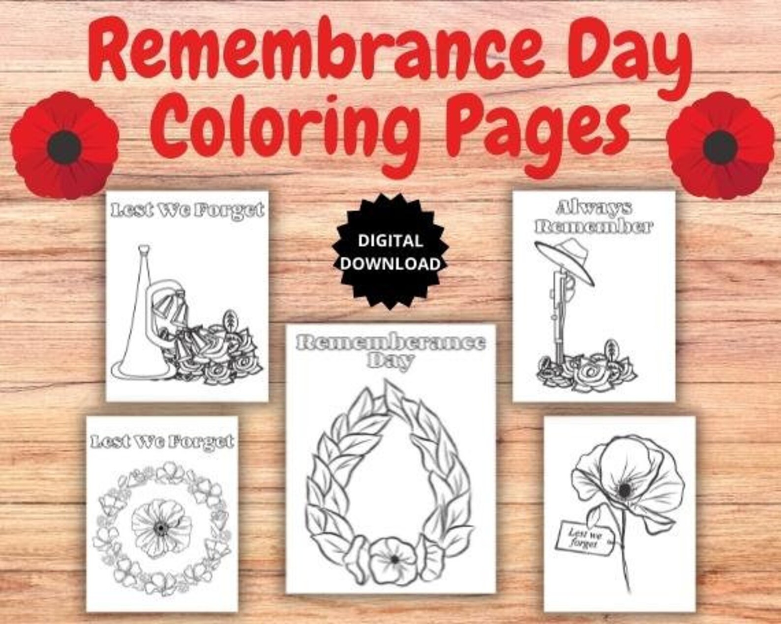 Remembrance Day Coloring Pages Remembrance Day Activity Pack - Etsy