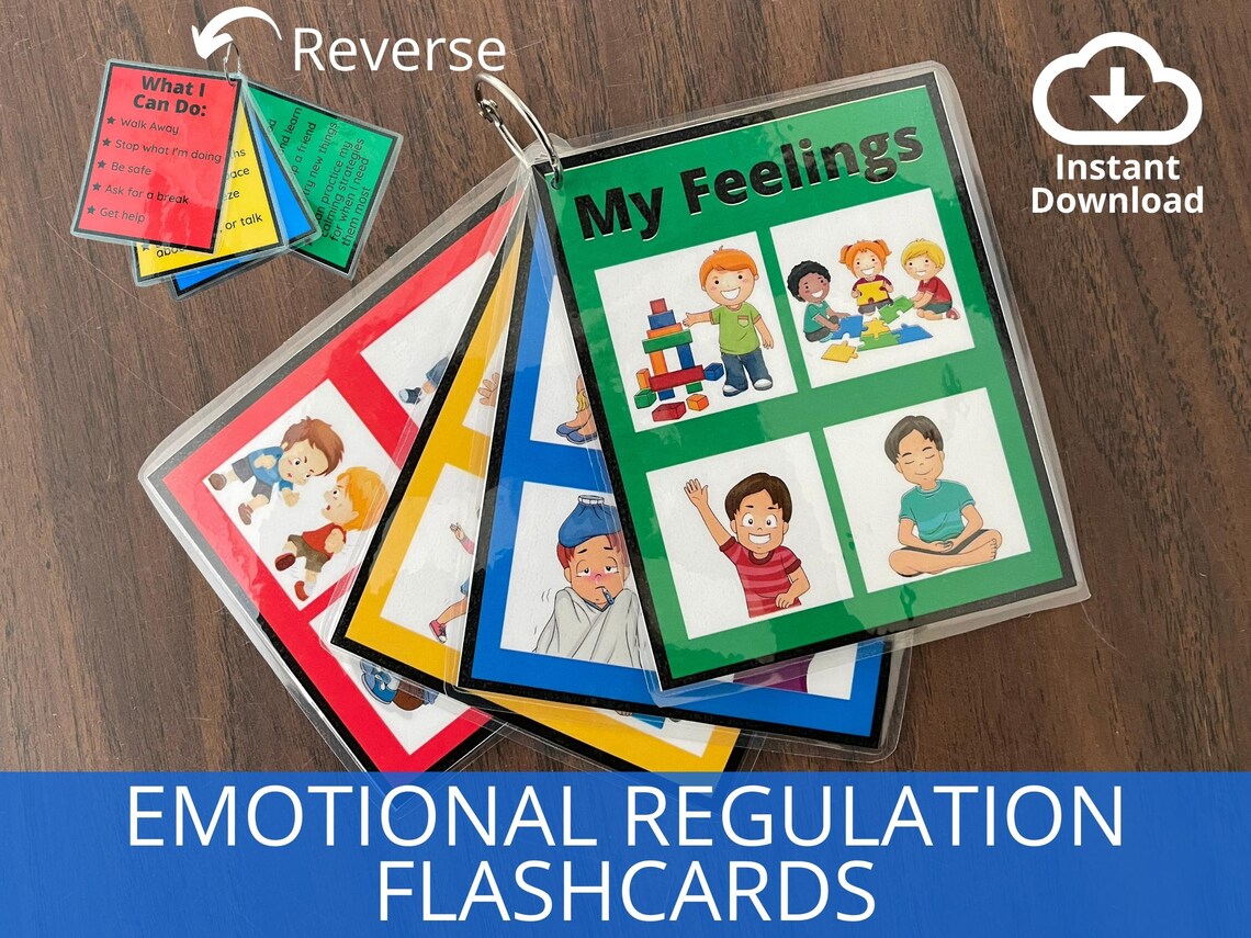 Emotion Flashcards Feelings Calm Down Corner Tool Montessori - Etsy