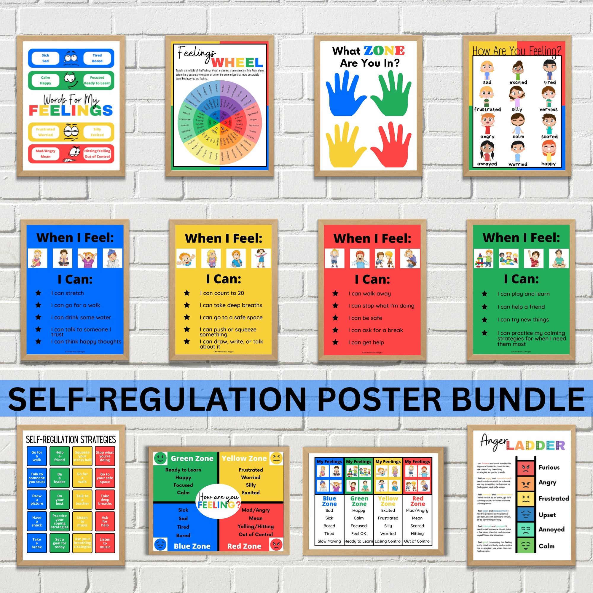 Self-regulation Zones Poster Bundle, Emotional Regulation Poster ...